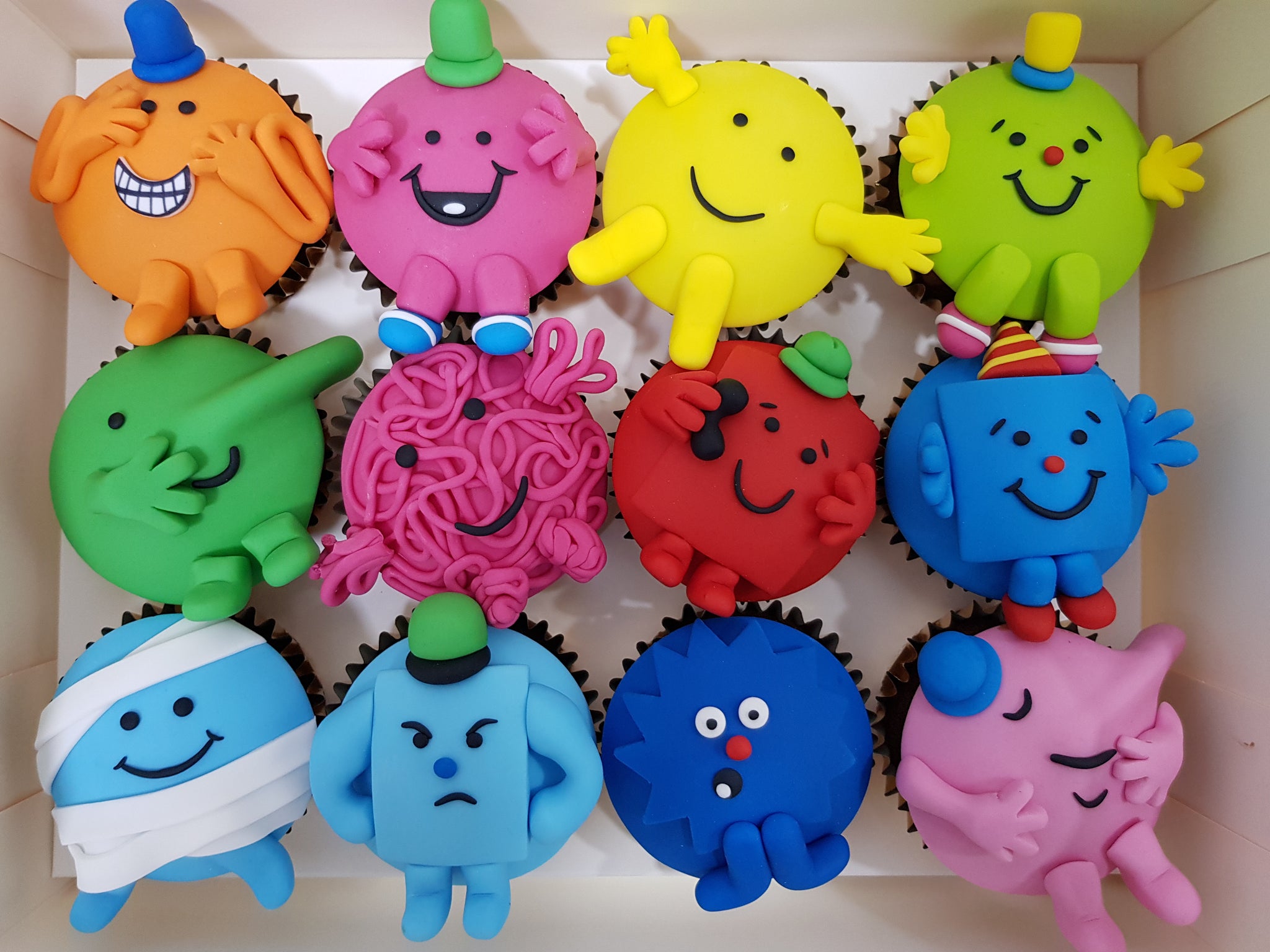 Mr Men Cupcakes (Box of 12) :: Customized cake Singapore – Cuppacakes ...